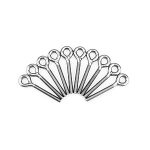 QWORK M10 Eye Bolt Ring Bolts, 10 Pack Heavy Duty Stainless Steel Shoulder Lifting Ring Threaded Eyebolts, Welded Closed Screw Rod Eye Screw Bolts