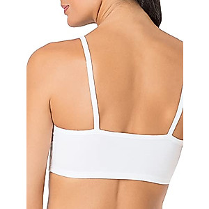 Fruit of The Loom Womens Spaghetti Strap Cotton Pull Over 3 Pack Sports Bra, White/White/White, 44