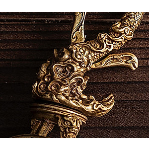 Vintage Style Brass Dragon Design Swivel Snap Hook Key Chain W/Rings Trigger Clip Keyring ( 925 Silcer Horn + Ring + Dragon ), 5.8 x 1.2 x 0.6 inch