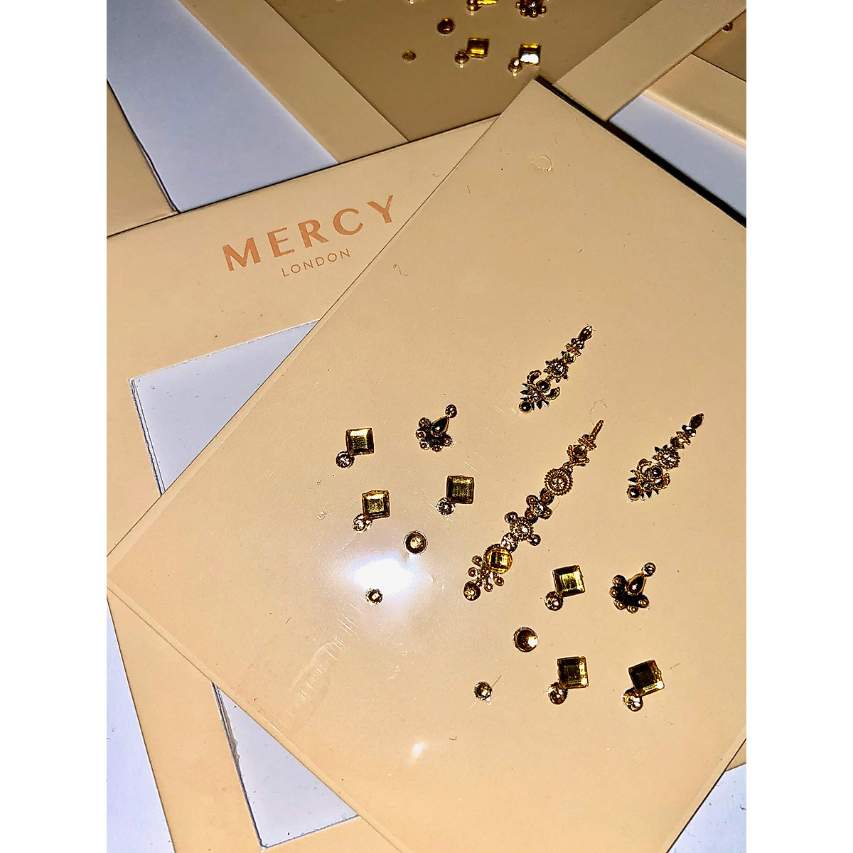 Gigi Gold Bindi ✮ Crystal Indian Bindi Face Jewels Gold Multi Packet