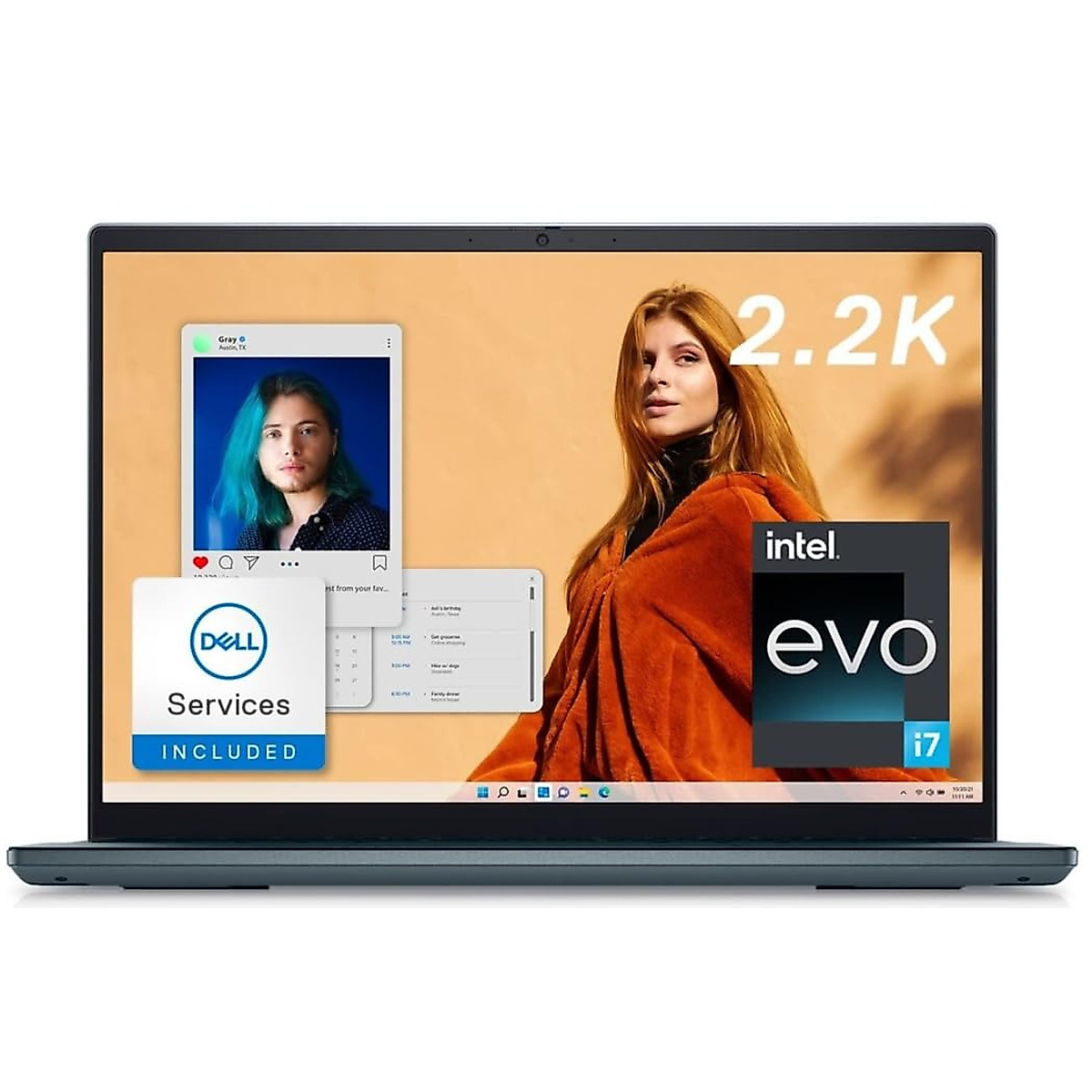 Dell Inspiron 14 Plus 7420 Laptop - 14 inch, 2.2K 16:10, Intel 14-Core i7-12700H - Intel Iris Xe – WiFi 6 - Thunderport 4 - Win 11 Pro + Office 365 - Atlantic Green (16GB RAM | 1TB SSD) (16GB | 1TB)