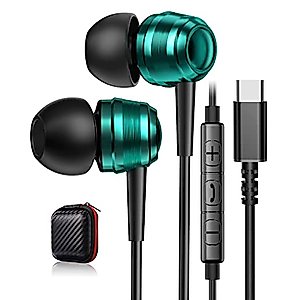 USB C Headphones, Wired Earbuds for iPhone 15 Plus, Samsung S23 Ultra S22 DAC Digital Earphones Stereo Audio in-Ear Headphones with Microphone for iPad 10th Samsung S21 A53 S20 Google Pixel 7 Pro