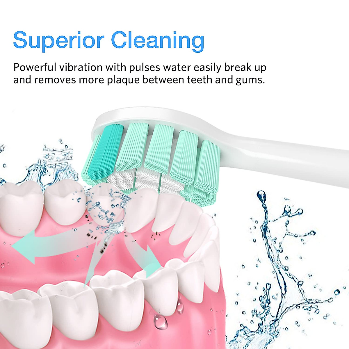 Replacement Heads for Aquasonic - Replacement Brush Head Compatible with Black Series, Black Series Pro,Vibe Series,Duo Pro, Duo Series Pro – Awesome Design from Senyum - 8 Packs