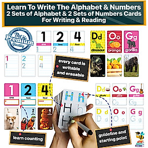 Flash Cards for Toddlers 2-4 Years – Jumbo Learning Box Set with Real Pictures - Alphabet Number Emotions Animal Sight Words Color Shapes – Toddler Flash Cards for Kindergarten Preschool 1st 2nd Grade