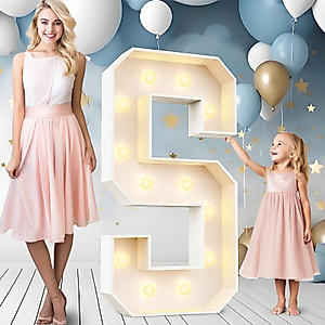 Ledido 4FT Marquee Light Up Letters Large Light Up Letters for Party Decoration, Marquee Letters for Birthday Graduation Baby Shower Wedding, Pre-Cut Foam Board Assembly Required Letters S