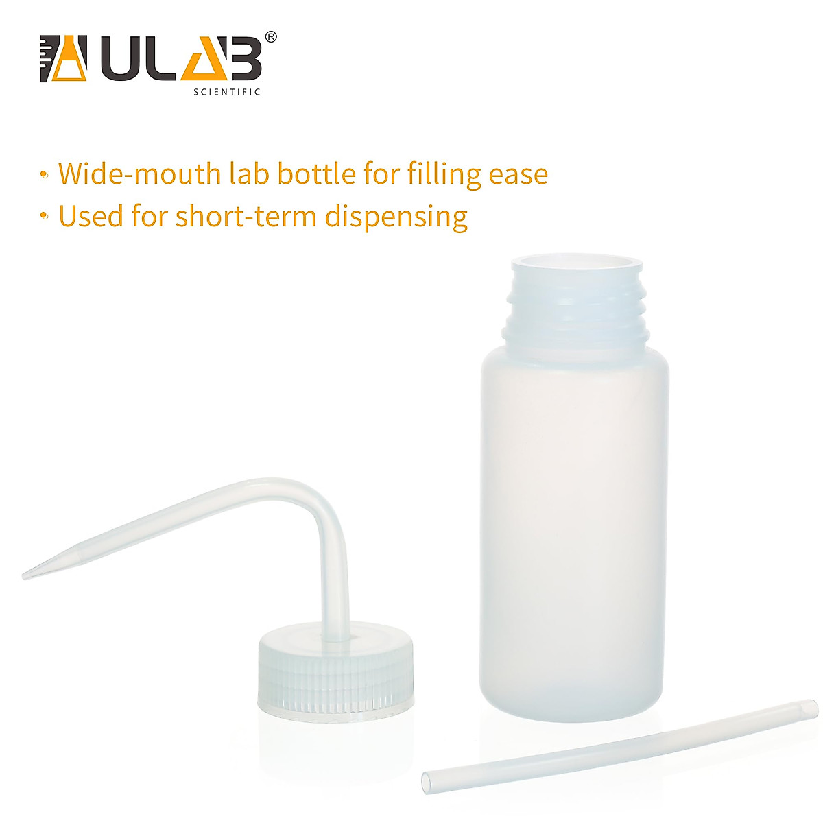 ULAB Scientific Safety Wash Bottle Set, Narrow-Mouth and Wide-Mouth, Vol.250ml 500ml, Pack of 4, UWB1008