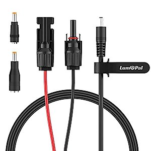 Lumopal Solar Connector to DC 5.5 * 2.1MM Adapter Cable, 1.5M / 5FT with DC 5.5 * 2.5 MM/ 7.9 * 0.9MM to DC 5.5 * 2.1MM Converter Portable Power Station Heavy Duty Wire