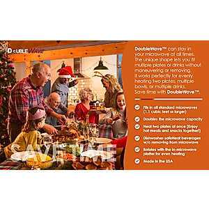 DoubleWave 2-in-1, 2-Tiered Sturdy Microwave Plate Stacker and Food Display Heats Two Dinner Plates at Once. No Wilting, BPA and Melamine Free is Like Adding an Extra Shelf to Your Microwave (Neutral)