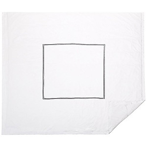 BedDecor Luxury Soft Brushed 400-Thread-Count Egyptian Cotton Embroidered Duvet Cover Set with Beautiful 2-Stripe Embroidery - - King/California King - White/Silver Grey