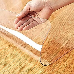 KATE 1.5mm 60x88 Inch Plastic Table Cover Clear Table Protector Non-Slip Easy Clean for Kitchen Tablecloths Table Mats