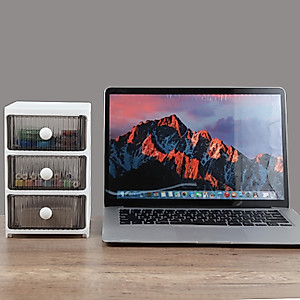 Cheayren 3 drawer plastic storage organizer with 3 Hard Plastic Drawers, Supplies for Your Dormitory, Office Supplies Organizer, Home Set, Every Storage Drawer Units Allow to Efficiently Organize