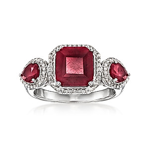 Ross-Simons 3.40 ct. t.w. Ruby Ring in Sterling Silver. Size 9