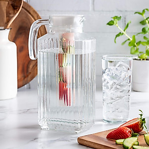 Luminarc Quadro 57.25-Ounce Jug/Pitcher with White Lid