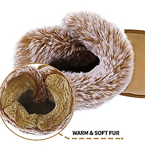 K KomForme Girls Kids Snow Boots Warm Fur Lined Slip On Outdoor Winter Shoes Lightweight Comfy（Little/Big Kids）