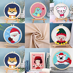 LUTER 26.4x19.3 Inch Needlework Fabric, Linen Needlework Fabric Monk Cloth for Punch Needle Rug-Punch Needles & Pinch Needle