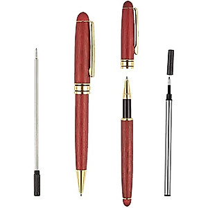 Juvale 2 Pack Luxury Rosewood Pen Set for Men, Fancy Ballpoint Pens with Black Ink Refills, Gift Boxed for Executives, Business, and Office Use