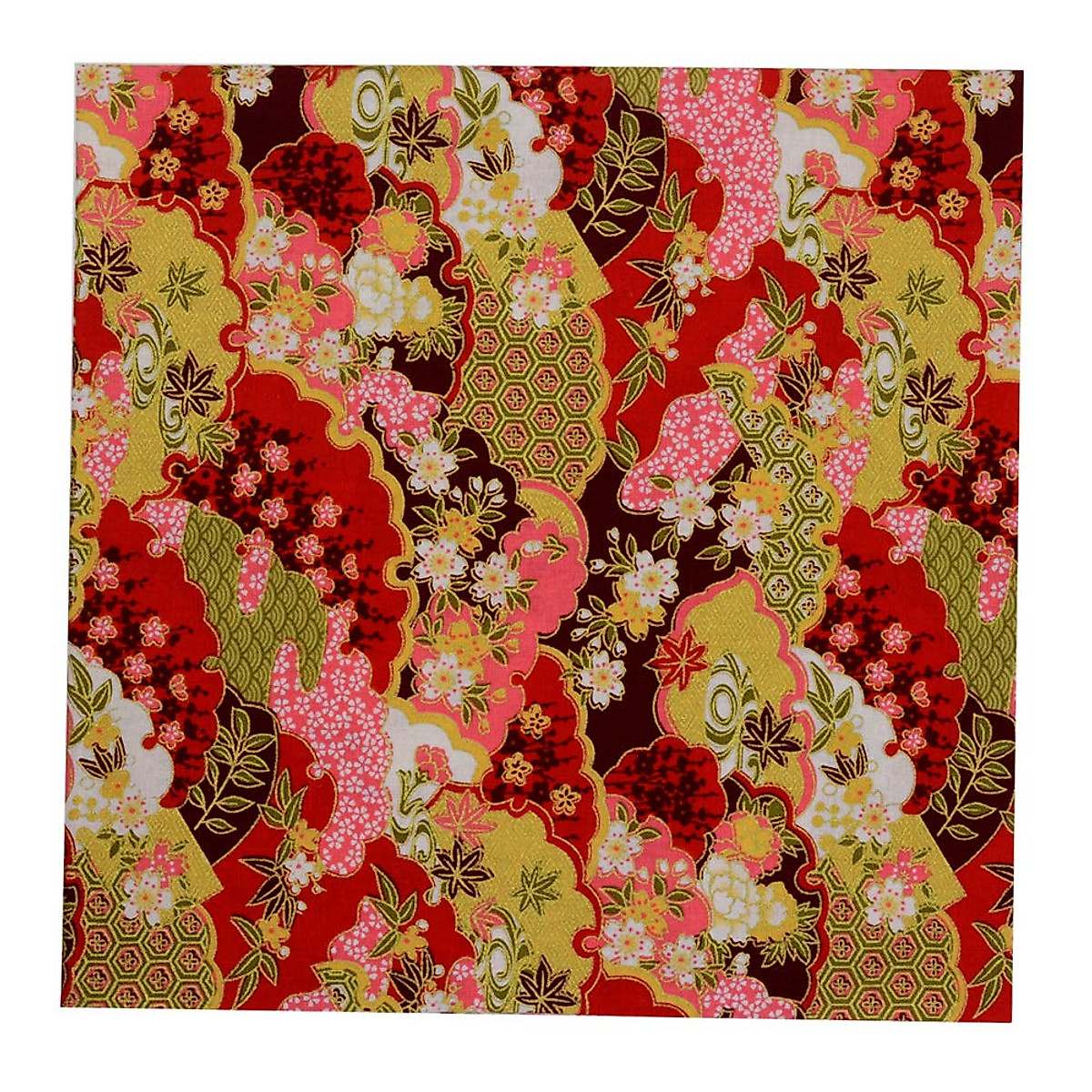 ACCOCO 5PCS Cotton Craft Fabric Bundle Squares Patchwork,20" x 20"Inch (50x50cm) Colorful Japanese Style Cotton Wrapping Cloth Squares Quilting Sewing Patchwork Fabric,DIY Scrapbooking Artcraft