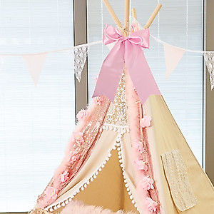 TONIFUL 4 Inch Wide Pink Solid Satin Ribbon 22yd Fabric Large Ribbon for Cutting Ceremony Grand Opening Chair Sashes Table Hair Car Bows Floral Sewing Craft Gift Wrapping Wedding Party Decoration