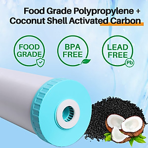 PUREPLUS 5 Micron 20" x 4.5" RFN20BB-C Whole House Granular Activated Carbon Water (GAC) Filter Replacement Cartridge, 1 Pack