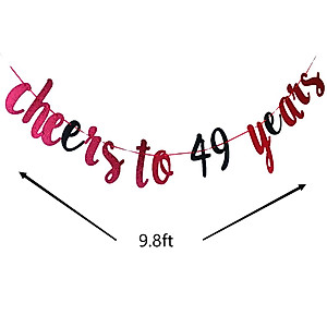 Cheers To 49 Years Banner - Happy 49th Birthday Decorations | Perfect Decoration for 49th Birthday Party/49Anniversary Celebration/ 49 Anniversary Decorations