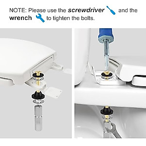 Hibbent 2 PCS Universal Toilet Seat Bolts Kit, Heavy Duty Solid Brass Toilet Bolts with Extra Long Stainless Steel Downlock Nuts Rubber Washers Gaskets, Easy to Install - Bathroom Toilet Repair Screw