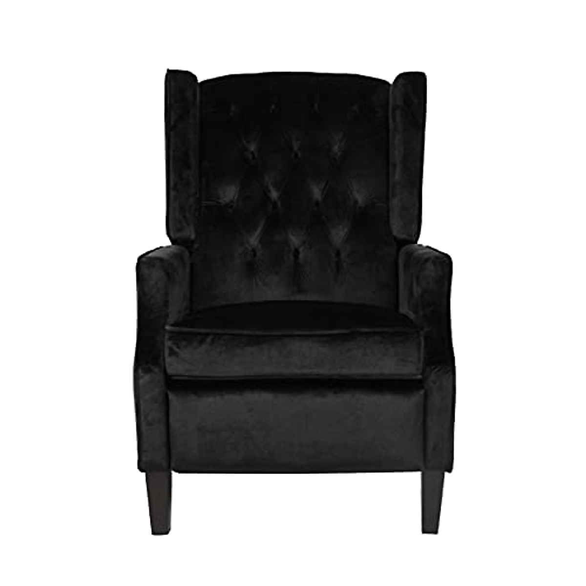 Christopher Knight Home Diana Wingback Recliner, Black + Dark Brown
