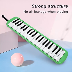 37 Keys Melodica Air Piano Keyboard Pianica Wind Musical Instrument for Beginner Professional Training(green)