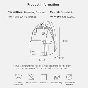 Meinkora Baby Diaper Bag Backpack, Multifunction Baby Diaper Bags, Dad Mom Travel Backpack Diaper Bag for Baby Boys Girls (Grey)