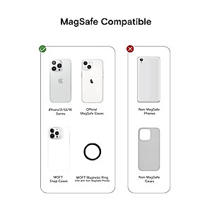 MOFT MagSafe Wallet Stand for iPhone 14/13/12 Series MagSafe Compatible Phone Stand with 3 Viewing Angles (Night Black)