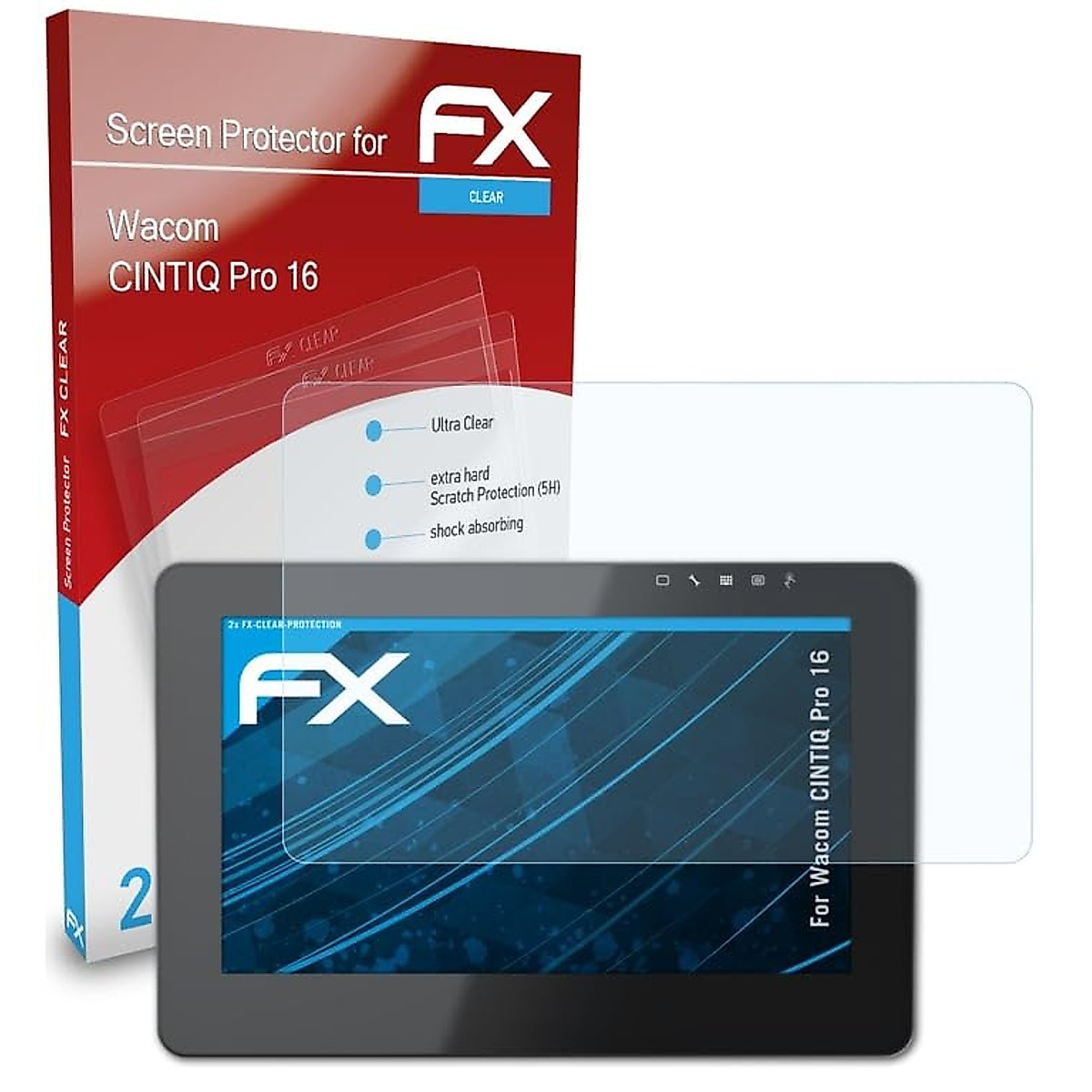 atFoliX Screen Protection Film compatible with Wacom CINTIQ Pro 16 Screen Protector, ultra-clear FX Protective Film (2X)