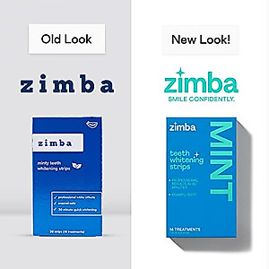 Zimba Teeth Whitening Strips for Teeth Sensitive White Strips for Teeth Whitening Hydrogen Peroxide Teeth Whitener Stain Remover 28 White Strips Included Per Pack, 2 Pack (14 Day Treatment), Coconut