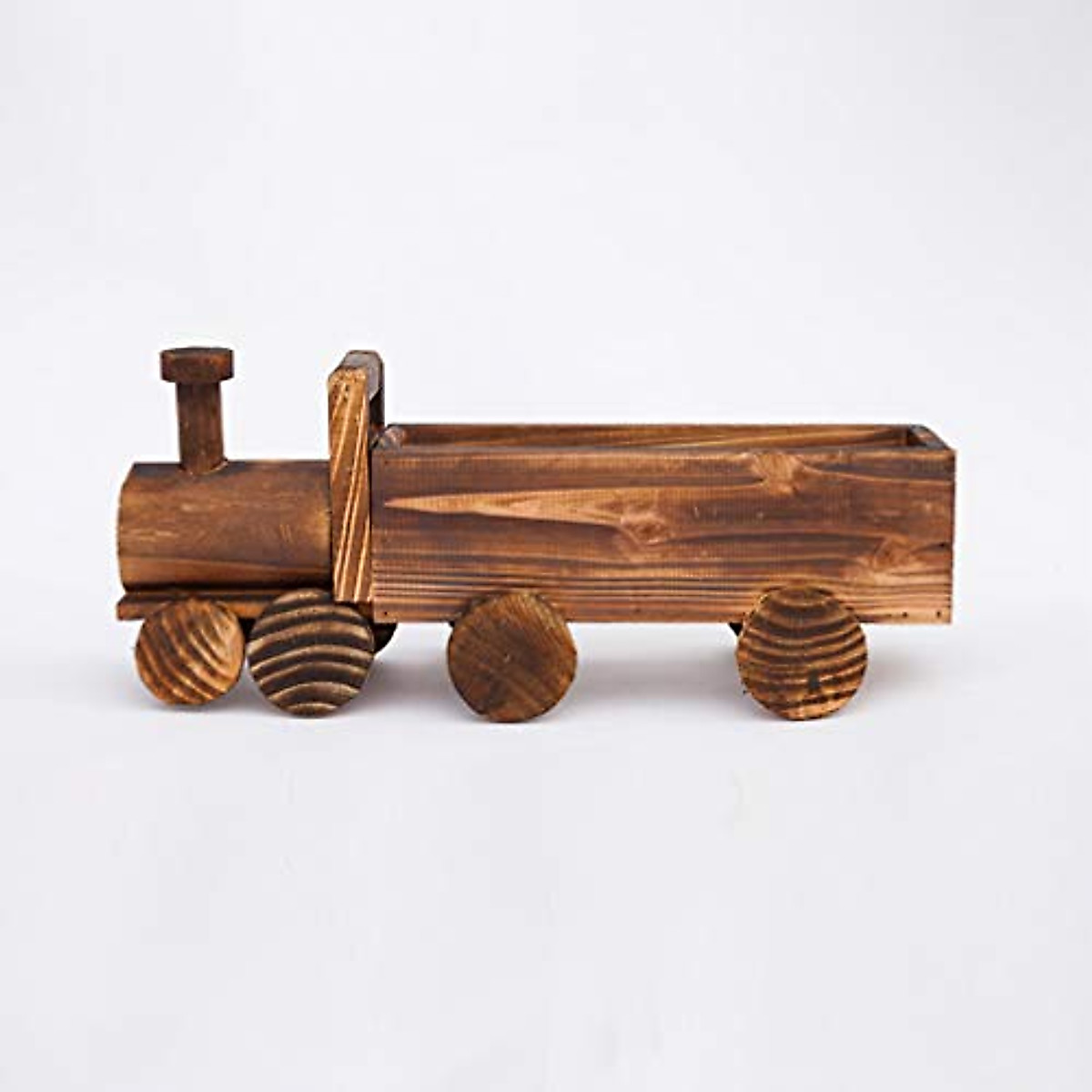 DOITOOL Home Decor Home Decor Plants Pots Succulent Pots Wooden Plant Pot Train Flower Pot Succulent Planter Flower Pots Bonsai Container Decoration Woodsy Decor Plants Pots Car Decor