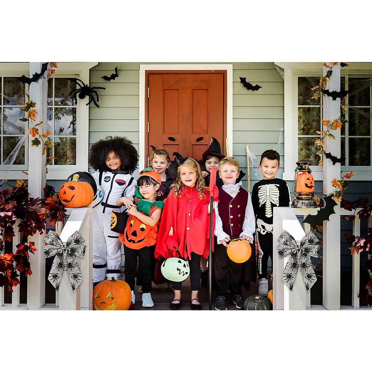 Hying 2 Rolls Halloween Ribbon for Wreath Bows Wrapping Gifts, Black Purple Spider Ribbons for Gift Wrapping Halloween Party Decoration DIY Crafts 2.5" X 10 Yards Spider Web Ghost Wired Edge Ribbon