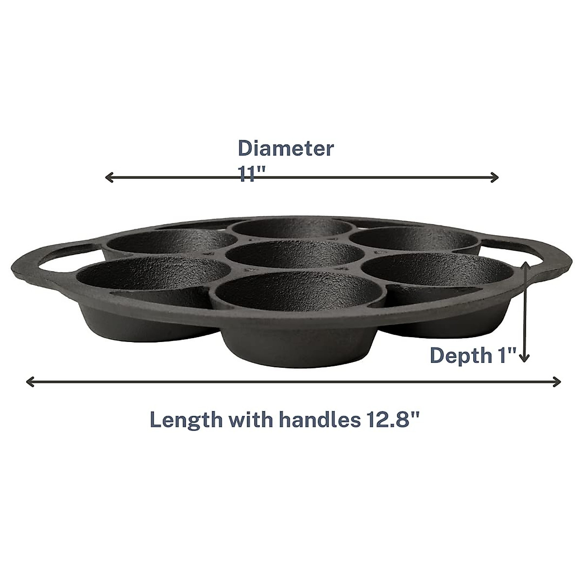 KUHA Biscuit Pan - Pre-Seasoned Cast Iron Skillet for Baking Biscuits, Muffins, Mini Cakes - with Silicone Trivet