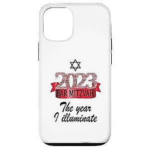 iPhone 13 Pro 2023 Bar Mitzvah Quote Festive White Red Decor Case