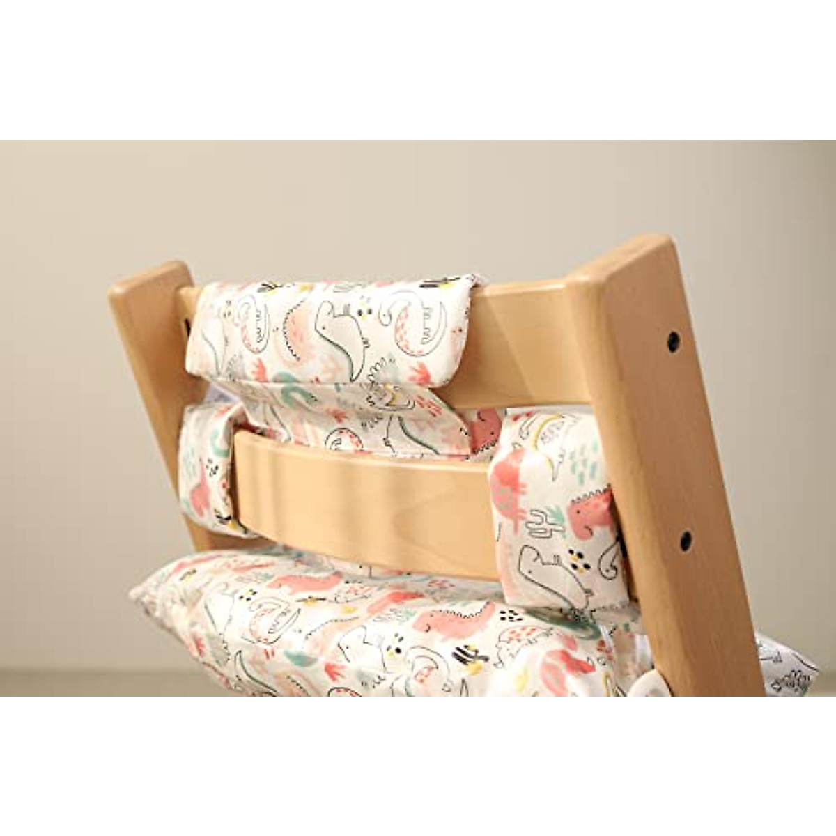 Gembebe Polyester Waterproof Cushion Set Compatible with Stokke Tripp Trapp High Chair (Dino Friends)