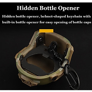 Tactical Fast Helmet Model Keychain Key Ring Mini Portable Bottle Opener Keychain Backpack Charm Military Fan Accessories Gift (Color : AC41-CP)
