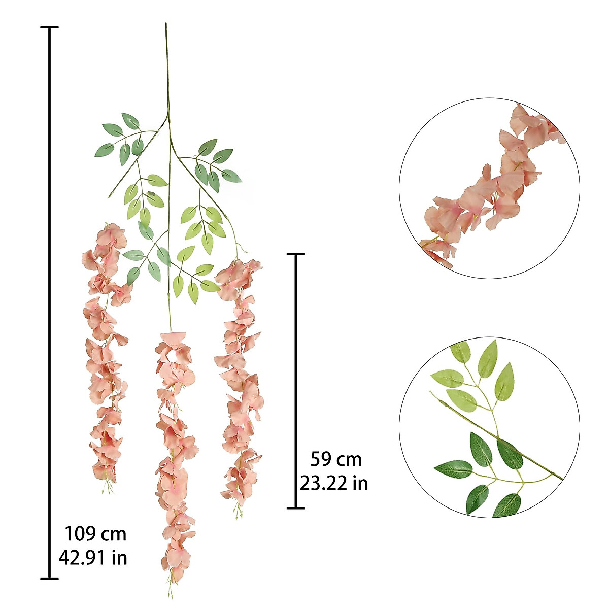 INSUNSIX Purple Wisteria Hanging Flowers, 6 Pack 3.6 Feet Fake Wisteria Garland Silk Wisteria Vine Flower for Wedding Party Garden Outdoor Home Decor (Purple)