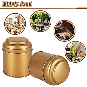 Oungy 12 PCS Small Tea Tin Canisters with Airtight Double Lids 8 OZ Loose Leaf Tea Storage Tea Containers Round Tin Can Box for Loose Tea Spices Cube Sugar