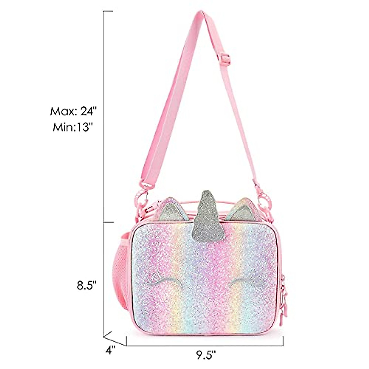 mibasies Unicorn Backpack with Lunch Box for Girls