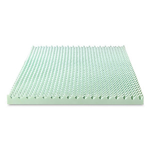 Best Price Mattress 4 Inch Egg Crate Memory Foam Mattress Topper with Calming Aloe Infusion, CertiPUR-US Certified, Twin, Green