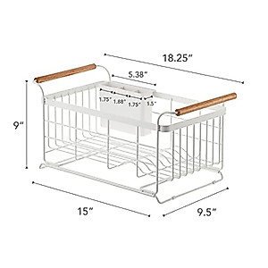 YAMAZAKI home 3108 Sink Dish Drainer Rack-Expandable Kitchen Drying Organizer Holder, One Size, White