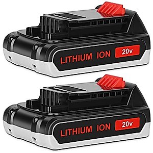 KUNLUN 2-Pack Replace Battery for Black and Decker 20V Lithium Battery 3000mAh, Replacement for Black & Decker 20 Volt Max LB20 LBX20 LBXR20 LB2X4020 LBXR2020 LST220 Battery