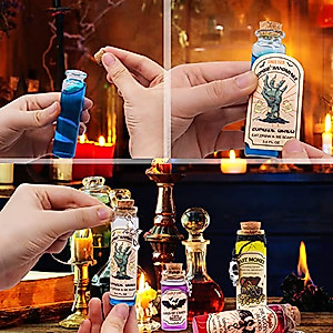 99 Pcs Halloween Potion Bottles Set,Halloween Decorations Indoor,Apothecary Bottles with Halloween Stickers & Pendants for Halloween Decor,Halloween Tiered Tray Decor Indoor Room Party Supplies