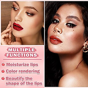 CAHIUYOA Lip Tint Stain Set,Korean Long Lasting Moisturizing Waterproof,High Pigment Multi-use and Cheek Tint,Natural Makeup tinta para labios(#01#02)