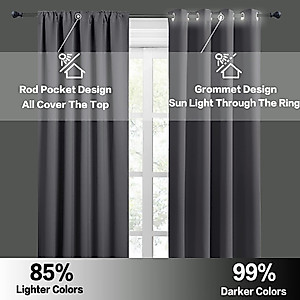 RYB HOME RV Camper Door Window Curtains -Blackout Privacy Curtains & Drapes for Bathroom Bedroom Kitchen Portable Travel Trailer Small Window Decor, W 34 x L 24, Grey, 2 Panels