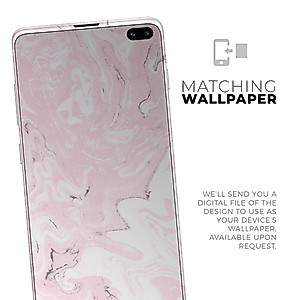 DesignSkinz Mixtured Gray and Pink v9 Textured Marble Protective Vinyl Decal Wrap Skin Cover Compatible with The Samsung Galaxy S20 (Screen Trim & Back Glass Skin)