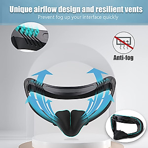 Face Cushion Pad for Oculus Quest 2 Accessories, VR Fitness Facial Interface Bracket Cover, with Lens Cover, Nose Pad, Shakes Stick Caps, Sweat Proof PU Leather Foam Pad Replacement