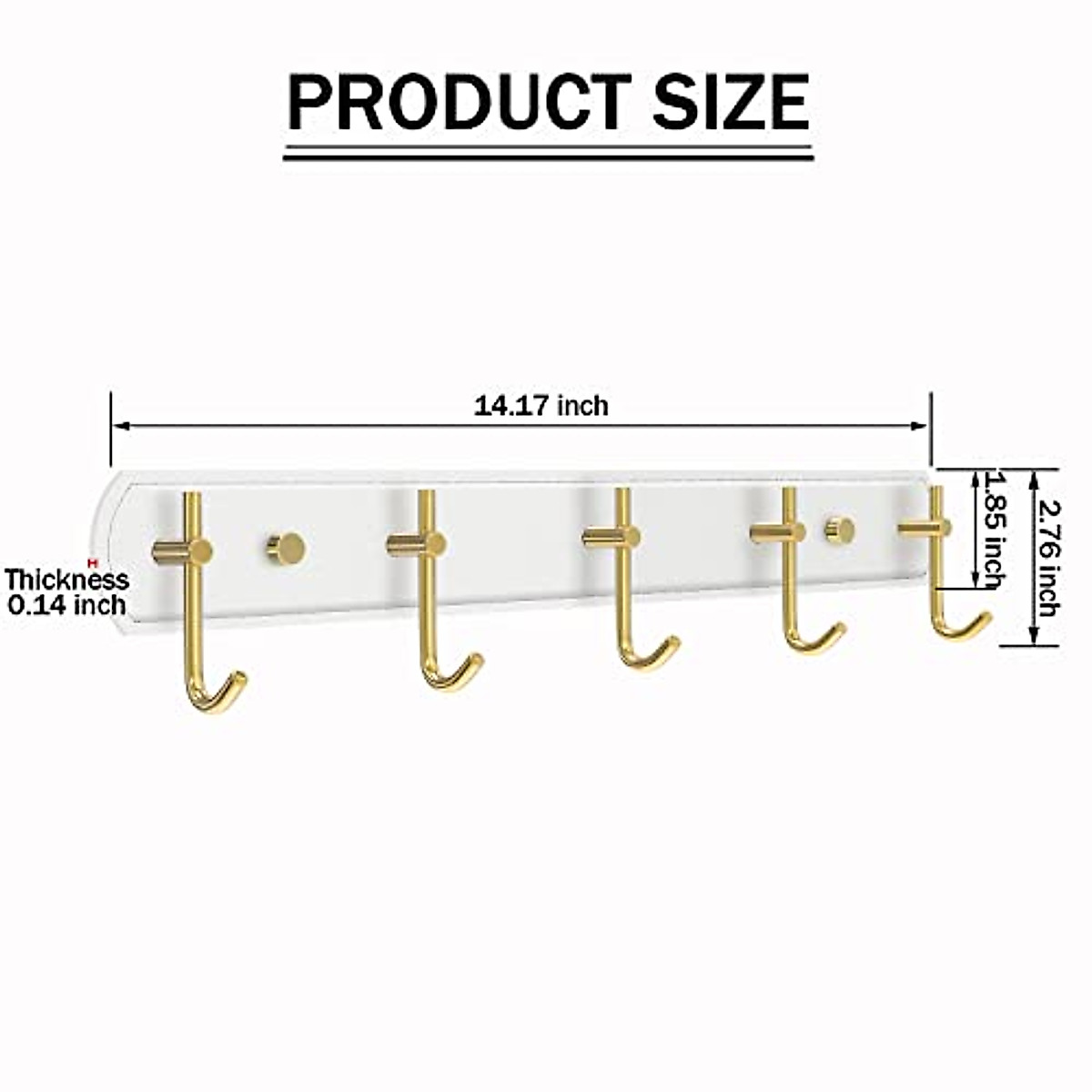 Mndstek Coat Rack Wall Mount, Small Leather Wall Hooks, Coat Hooks with 5 Hooks, Entryway Hanging Coat Rack Hat Racks Hooks for Bathroom, Bedroom, Closet Room