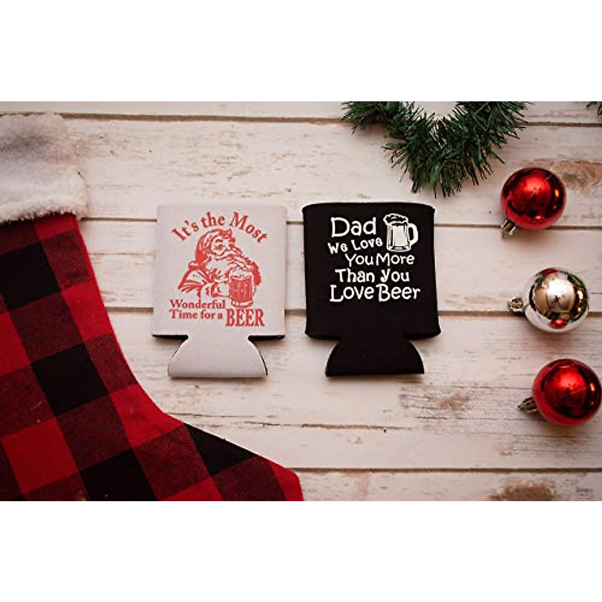 Funny Christmas Stocking Stuffer for Dad Husband Men Santa Beer Lover Gift - Set of 2